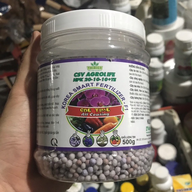 Phân tan chậm thông minh Hàn Quốc 20-10-10 + TE - 500g