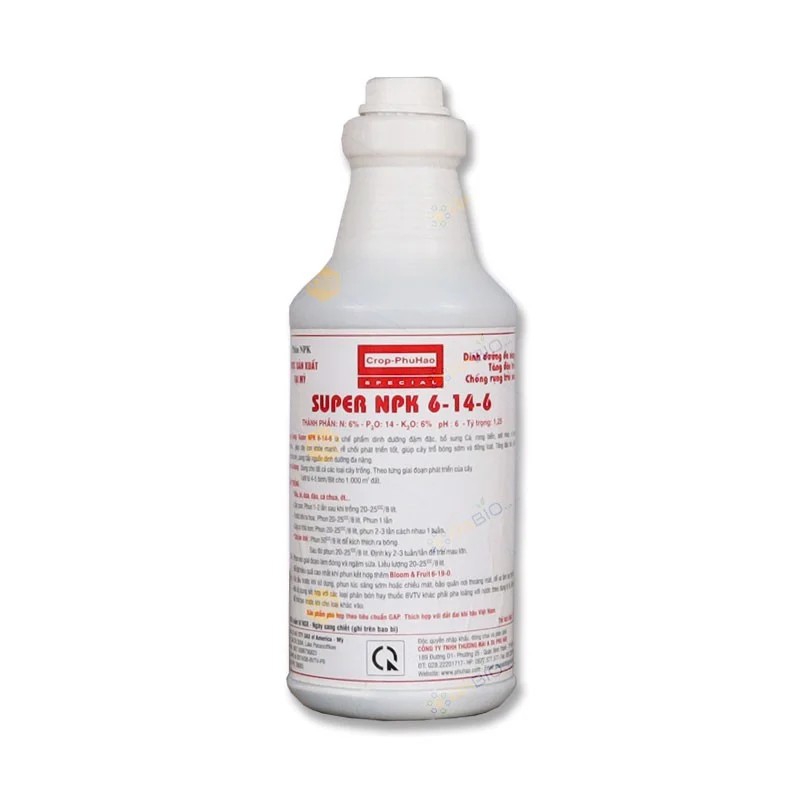 Phân bón sinh học Super NPK 6-14-6 - 1 lít